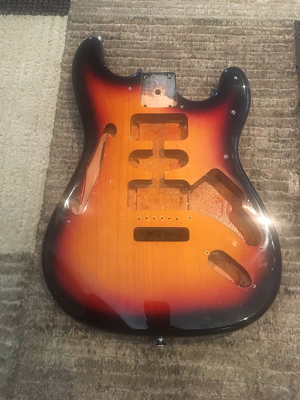 SX Hawk Semi-Hollow Stratocaster Sunburst | Reverb
