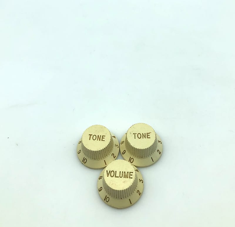 Stratocaster Style Knobs Set - Aged White | Reverb