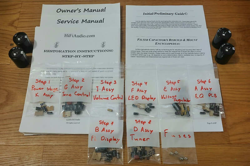 Technics SA-818 restoration kit filter capacitor repair | Reverb