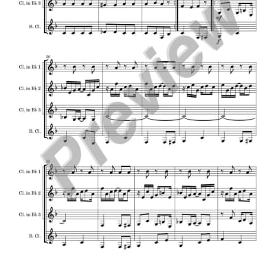 Clarinet Quartet Sheet Music: Score and Parts - Maple Leaf | Reverb