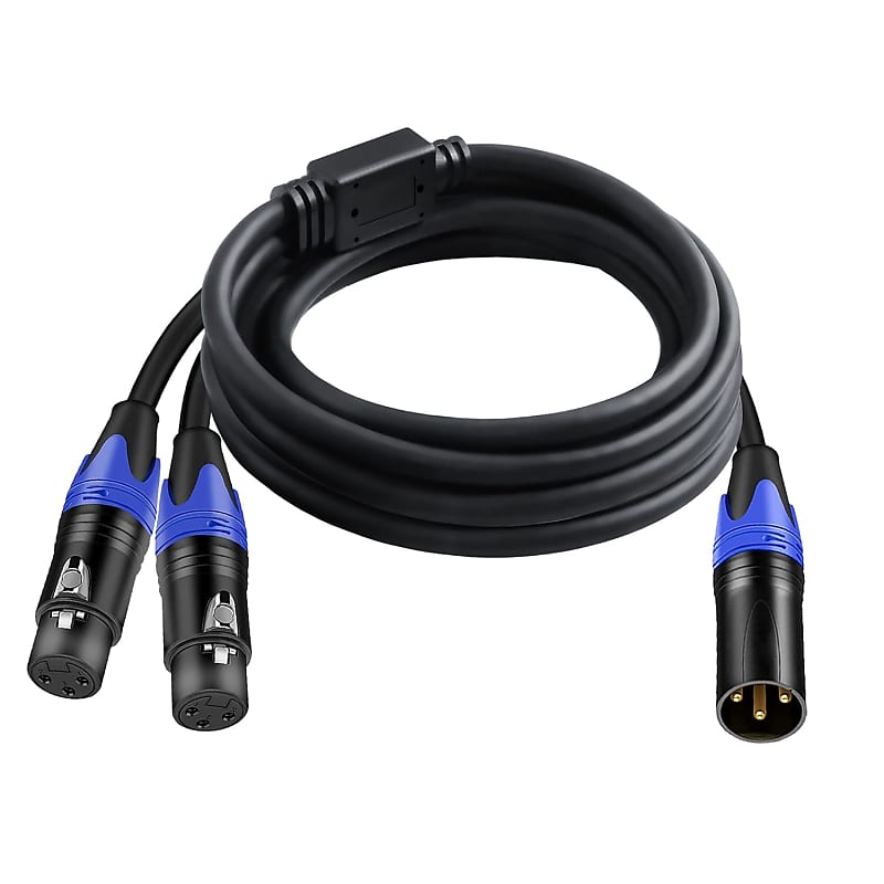 1 Male To 2 Female Xlr Y Splitter Micrphone Cable, 3Pin Xlr | Reverb