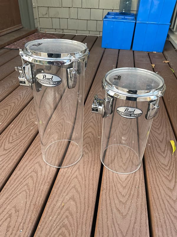 Pearl Crystal Beat Rocket Toms 12 + 15 deep 6" head | Reverb