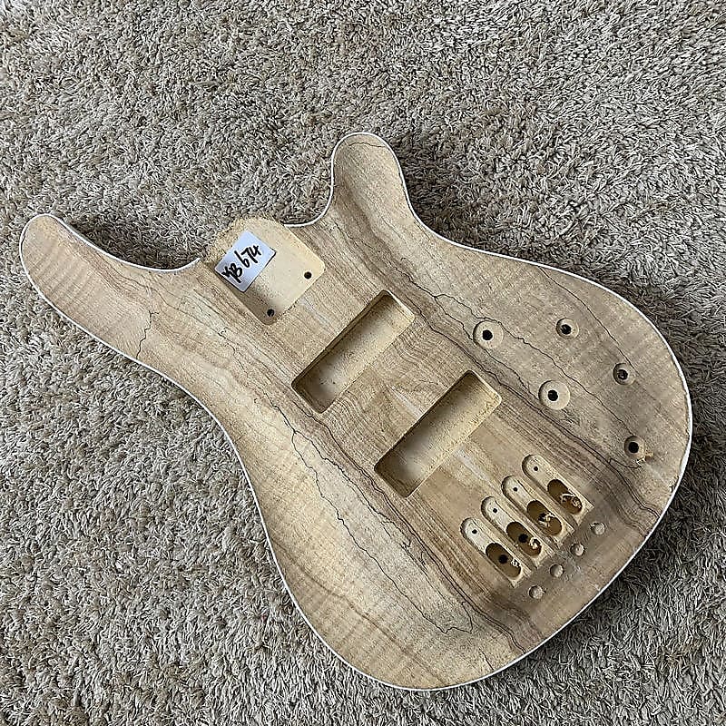 Solid Basswood 4 String Electric Bass Double Cutaway Body | Reverb