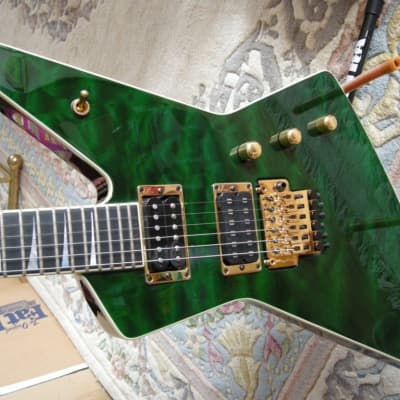 Jackson Explorer 1995-Jade transparent Green gold hardware , | Reverb