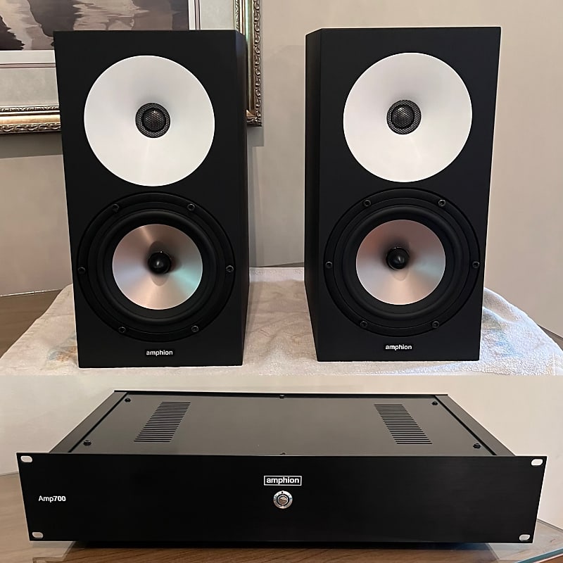 Amphion One18 Pair with Amp700 and Straight Wire Pro SC | Reverb