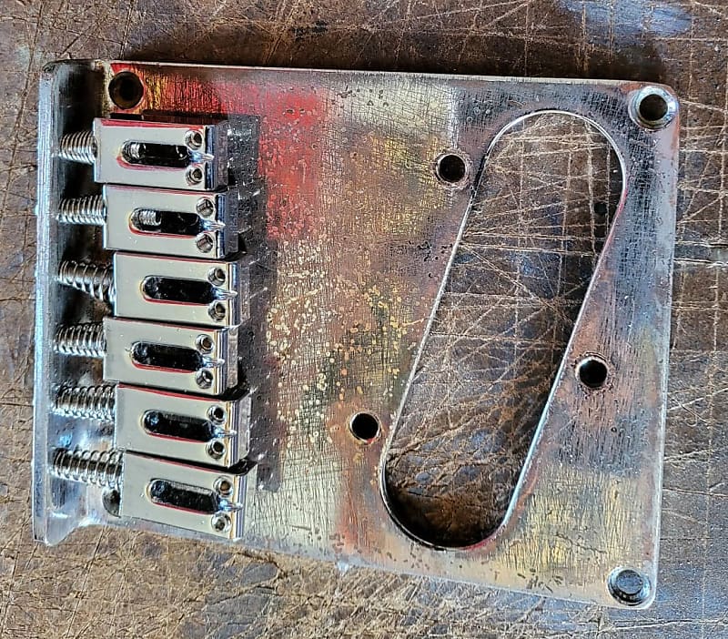 Heavily Reliced / Vintaged Modern Squier Telecaster Bridge | Reverb