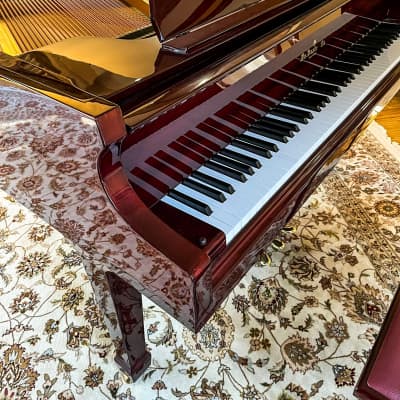 Elegant Knabe Petite Baby Grand Piano - Ribbon Mahogany | Reverb