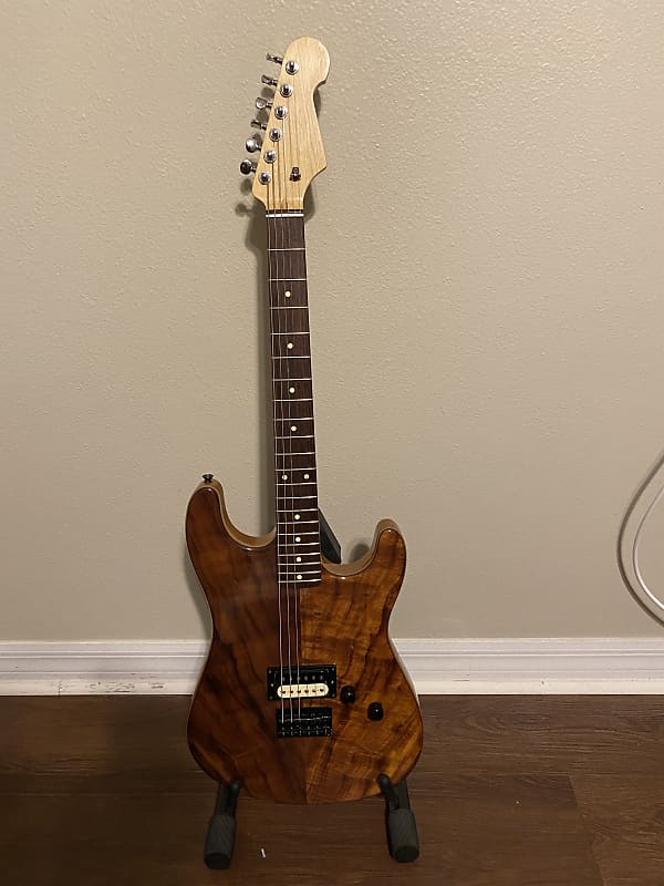 Warmoth Stratocaster - Bound Korina Koa Top Bare Knuckle | Reverb