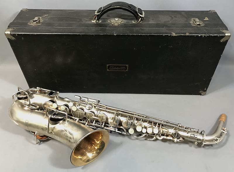 Buescher Alto Sax Vintage 1920's - Silver, Serviced | Reverb