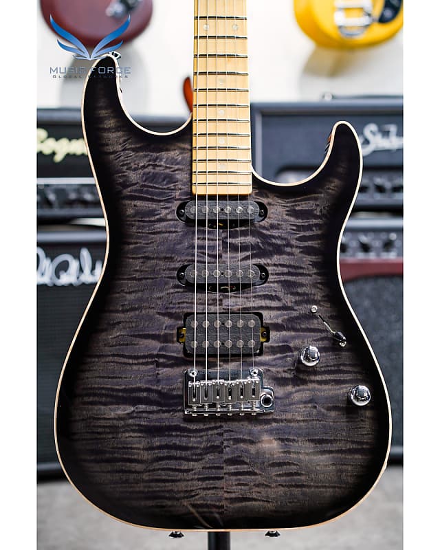 Schecter USA Custom Shop Sunset Custom II SSH FMT-Trans Black | Reverb
