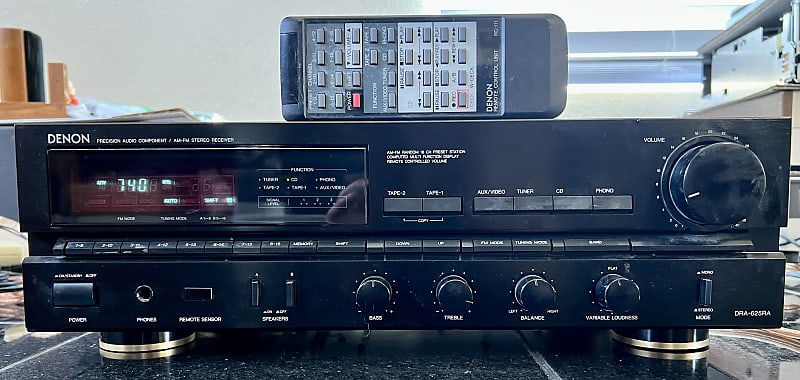 Denon DRA-625RA Receiver w/ Remote Control, Phono Input; | Reverb
