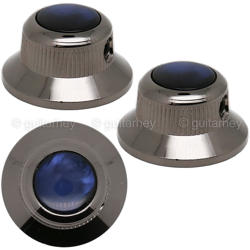 NEW (3) Q-Parts UFO Guitar Knobs KBU-0757 Acrylic Blue Pearl | Reverb