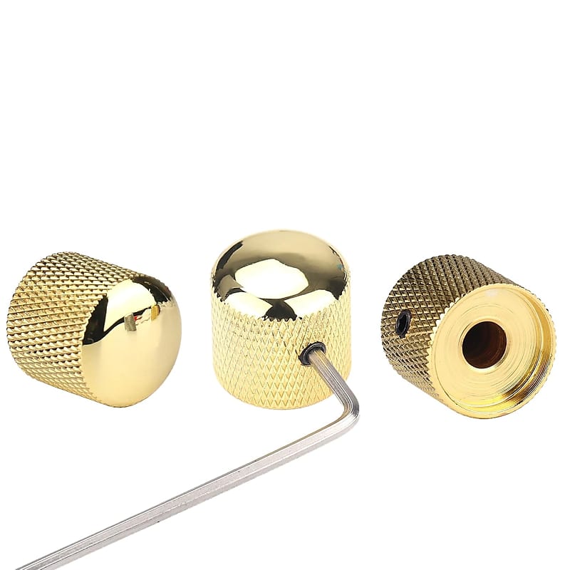 3Pcs Metal Guitar Knobs Gold Volume Tone Dome Speed Control | Reverb