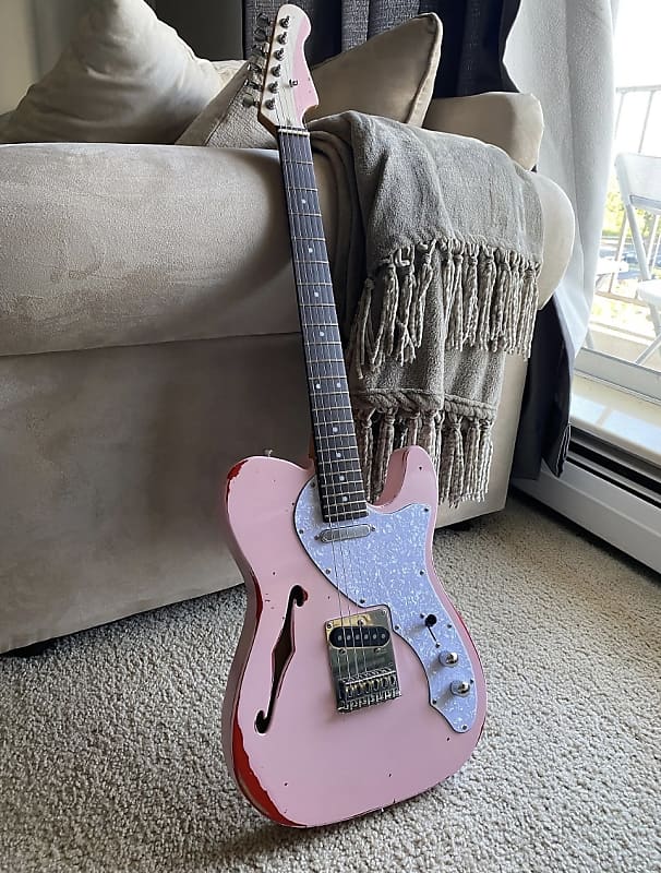 Nitro Finish Pink over Red Heavy Relic Thinline Telecaster | Reverb