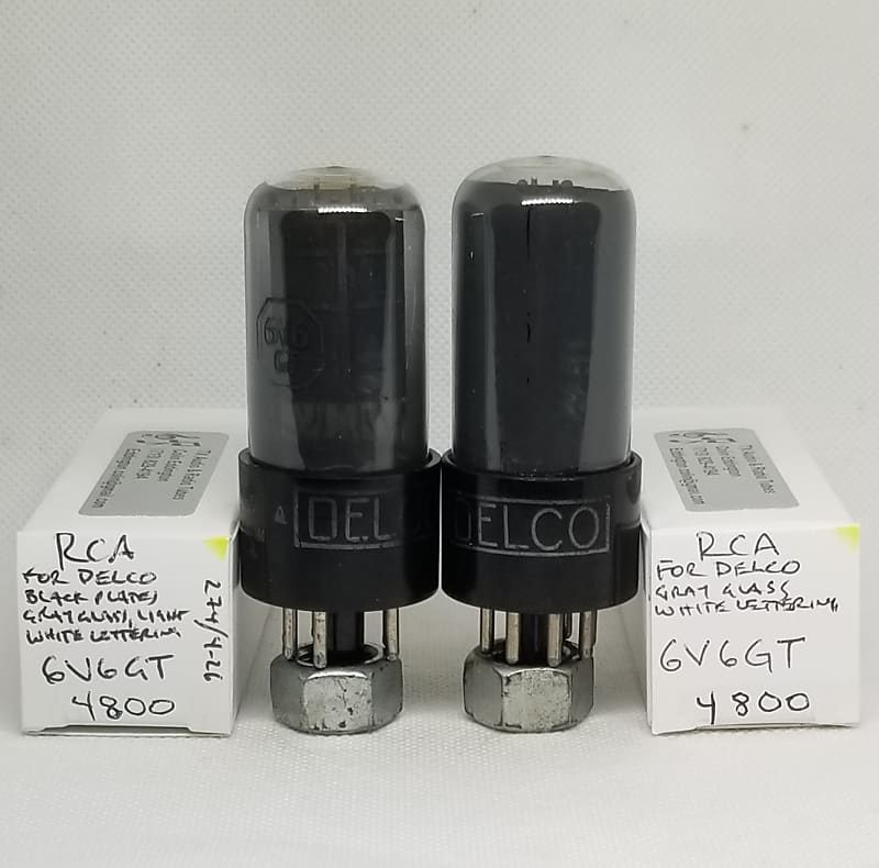 RCA 6V6GT Made For Delco Gray Glass Perfectly Matched Pair | Reverb