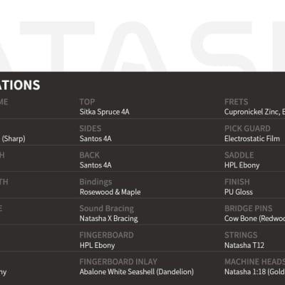 Natasha JC5A - Sitka Spruce and Santos Acoustic Guitar 2023 - | Reverb