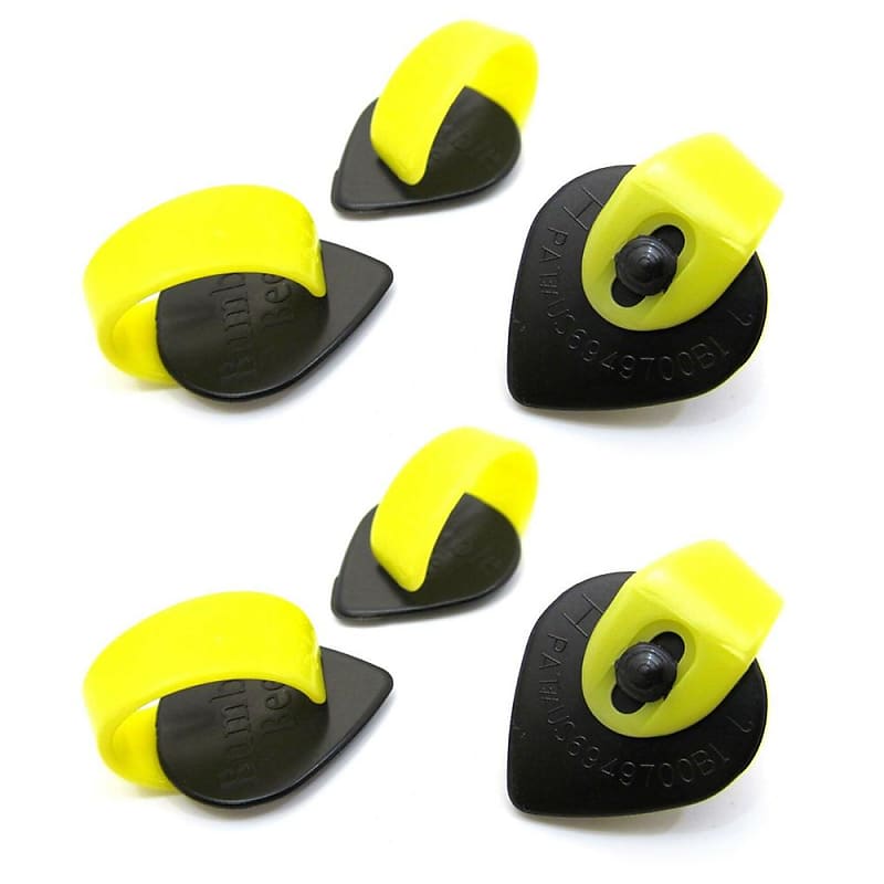 Fred Kelly Picks Bumblebee 6 Pack Thumb & Flat Pick Combined | Reverb