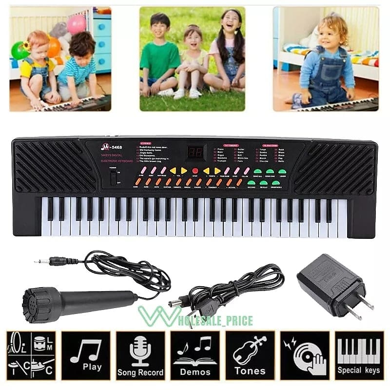 Portable Piano Toy for Children Keyboard Microphone Learn | Reverb
