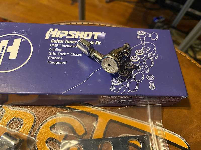 Hipshot Inline 6 Staggered Locking Tuners w/UMP plates | Reverb