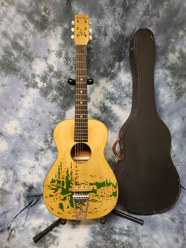 Vintage RARE 1949 Harmony Bob West Cowboy Graphics Guitar Pro | Reverb