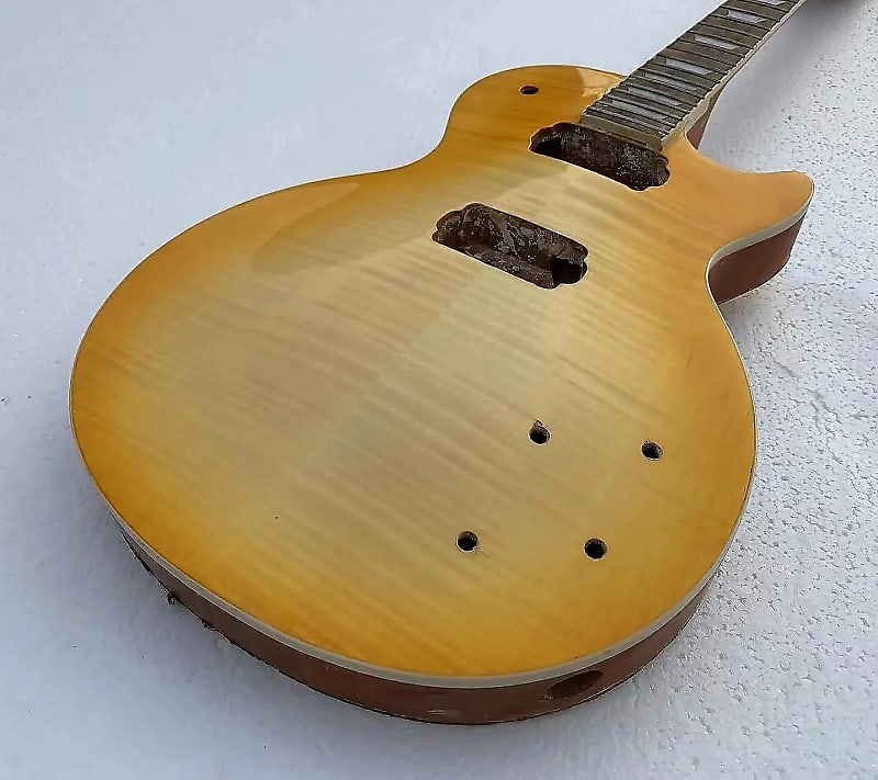 Tiger Maple Top Les Paul LP Style Guitar Body with Maple | Reverb
