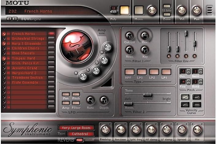 MOTU Symphonic Instrument V1.1 Orchestral Native or Plug-in | Reverb