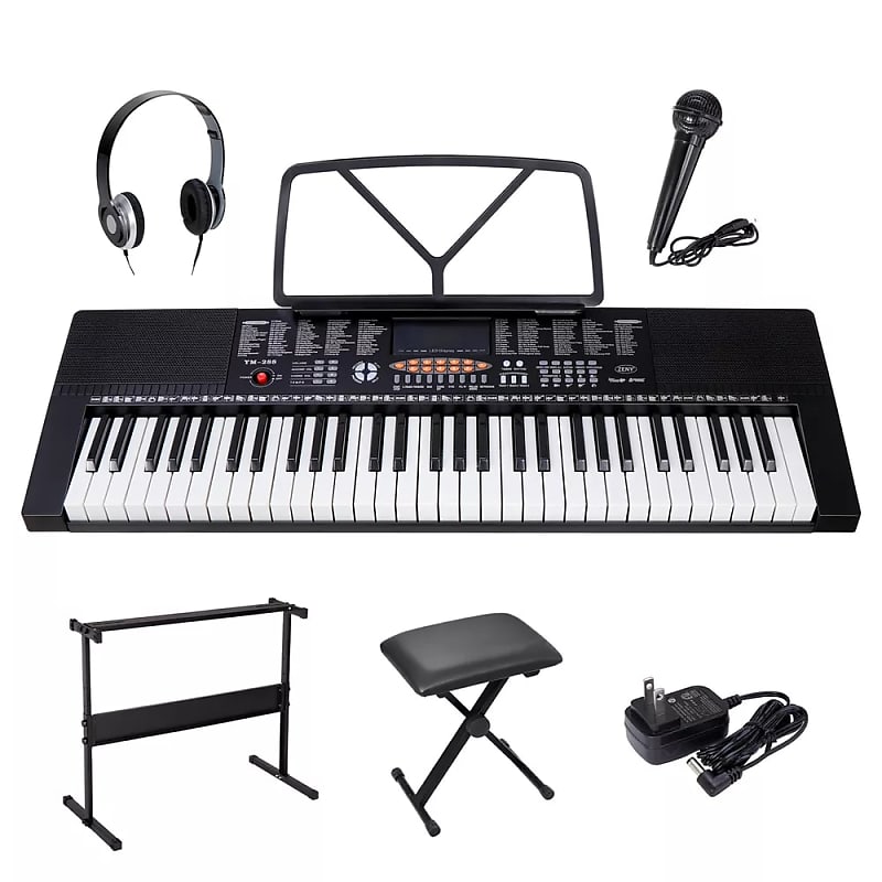 61 Key Electronic Keyboard Piano With Stool Headphones | Reverb