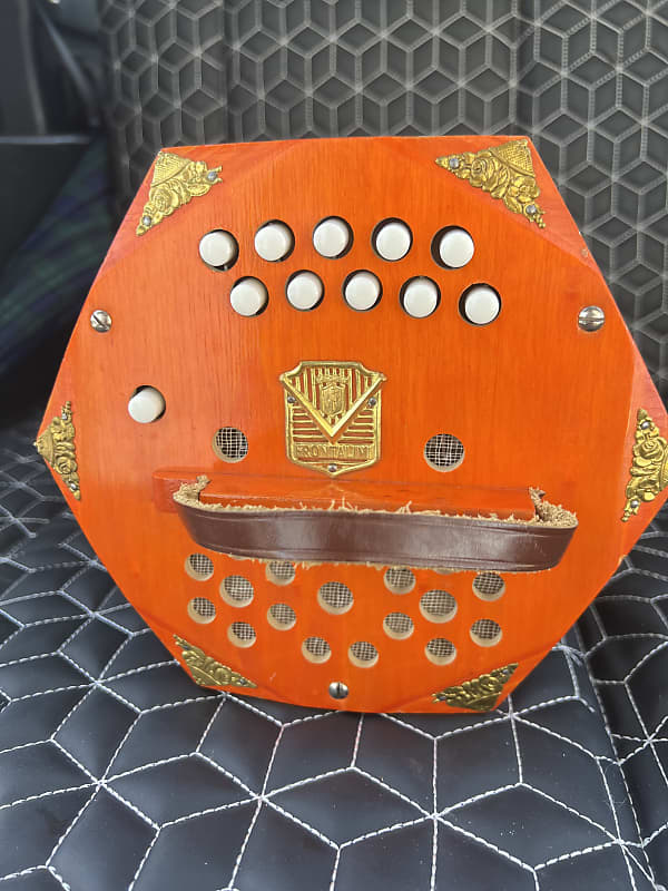 Frontalini Concertina Red & Floral Beautiful! Made in Italy- | Reverb