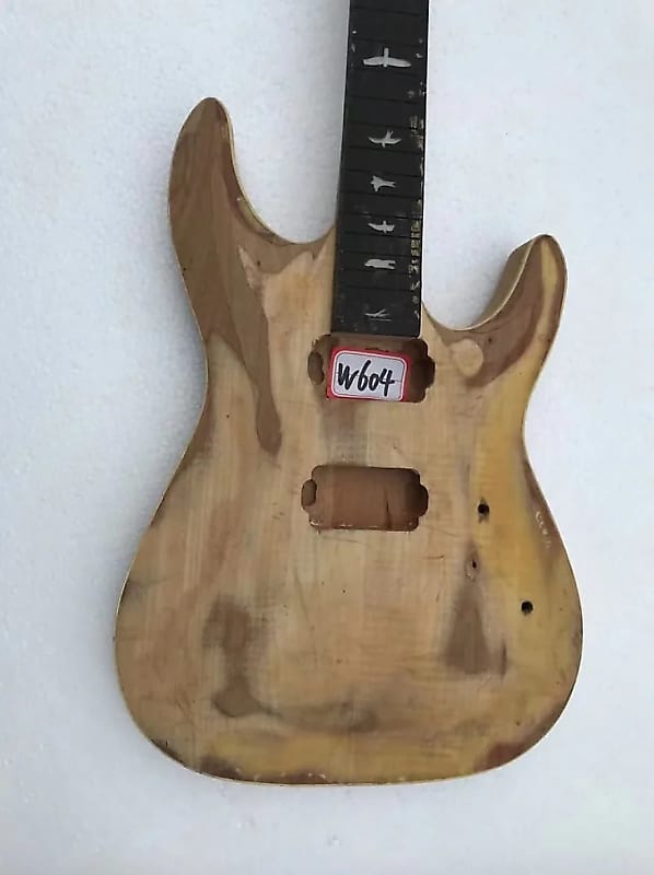 Unfinished Double Cutaway Mahogany Guitar Neck with Body, | Reverb