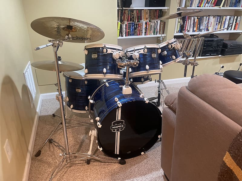 Mapex MyDentity Maple 6pc Drum Set in Blue Pearl 1of1 Custom | Reverb