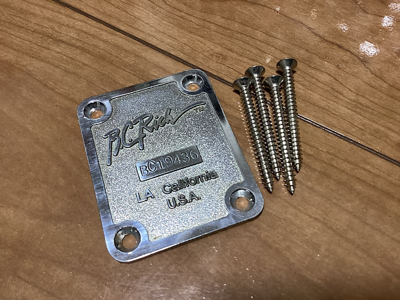 B.C. Rich Neck plate 80’s Chrome nj n.j. Japan | Reverb