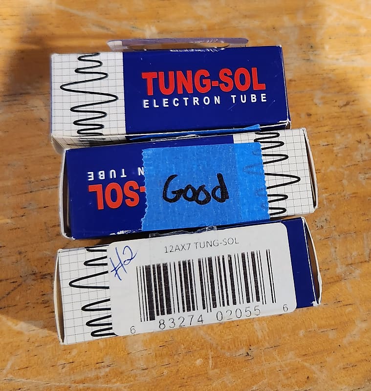 Lot of Three (3) Tung-Sol 12AX7 Preamp Vacuum Tubes *Tested* | Reverb