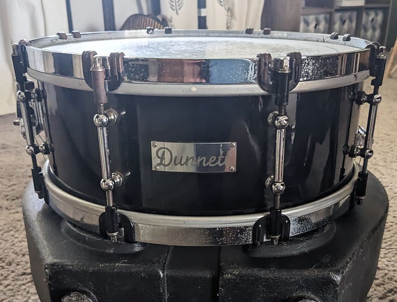Dunnett 5.5 x 14 steel snare drum 2000 - Powder coated black | Reverb