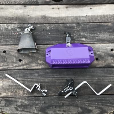 LP 4 Item Bundle Purple Jam Block, Salsa Cow Bell, Clamp(x2) | Reverb