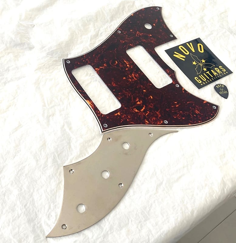 Novo Serus J / P2 Aged 4-Ply T-Shell Tortoise Pickguard + | Reverb