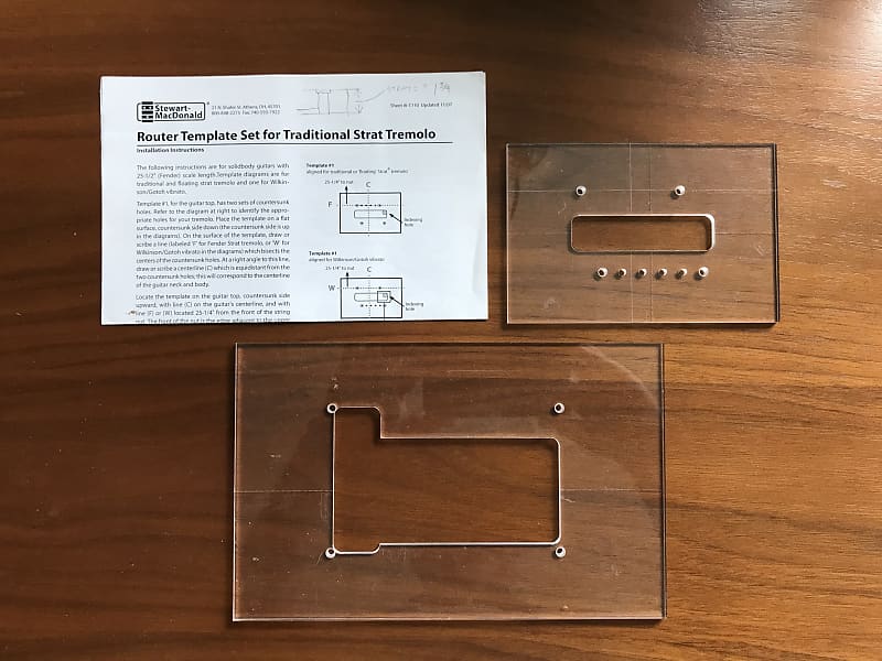 Stewart-MacDonald Tremolo Routing Templates #2270 | Reverb