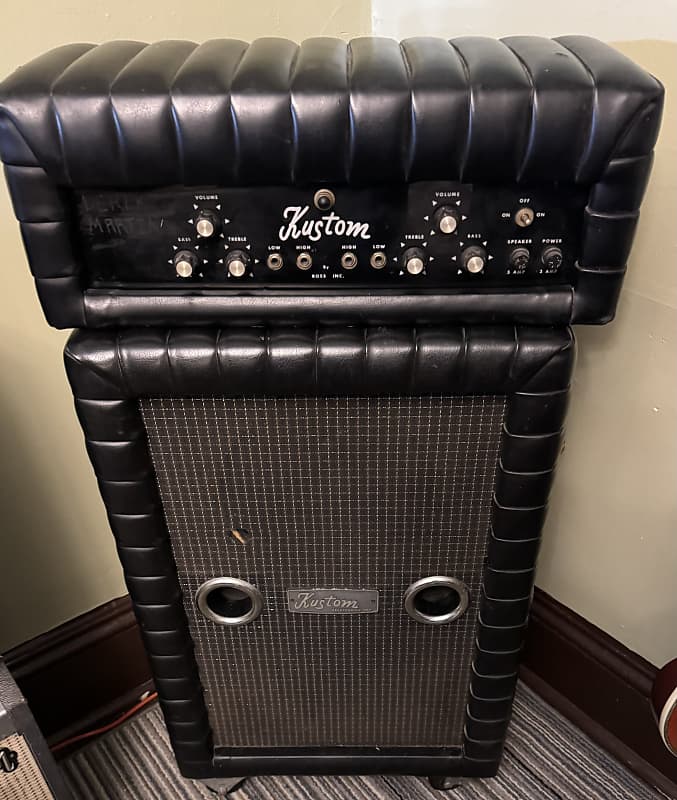 Kustom J595 2 Channel Tuck and Roll Amplifier 1970's - Black | Reverb