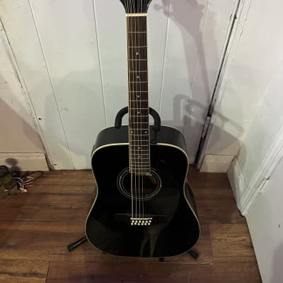 Mitchell 12 Strings Acoustic Electric Guitar - Black | Reverb