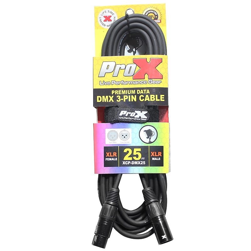 ProX XCP-DMX25 25 Foot 3 Pin DMX Stage Lighting Cable OFC | Reverb