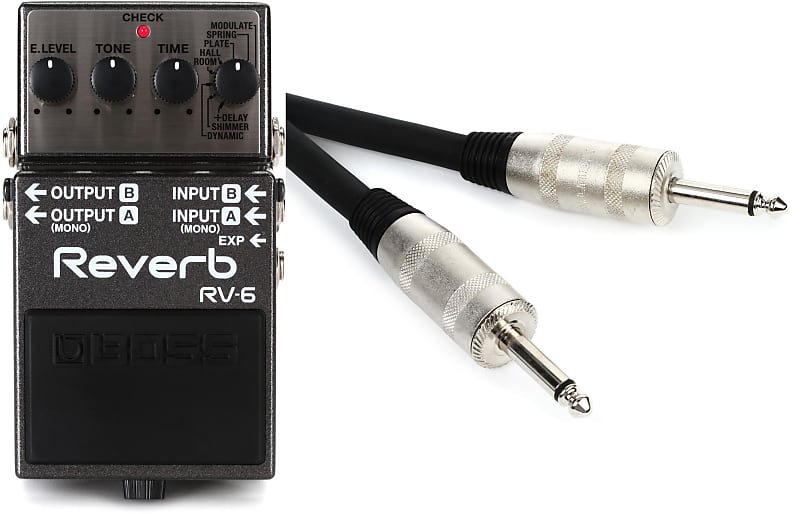 Boss RV-6 Digital Reverb Pedal Bundle with Pro Co S12-3 1/4 | Reverb