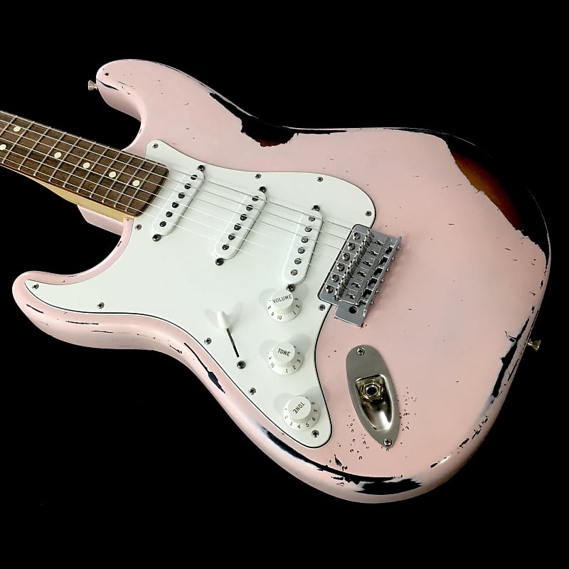 LEFTY! Custom Fender Stratocaster Heavy Relic Shell Pink | Reverb