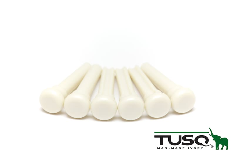 Graph Tech Tusq Presentation Style Bridge Pins, White | Reverb