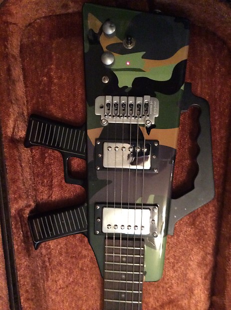 Gus Burton Jungle Camo Machine Gun Guitar Year Unknown | Reverb