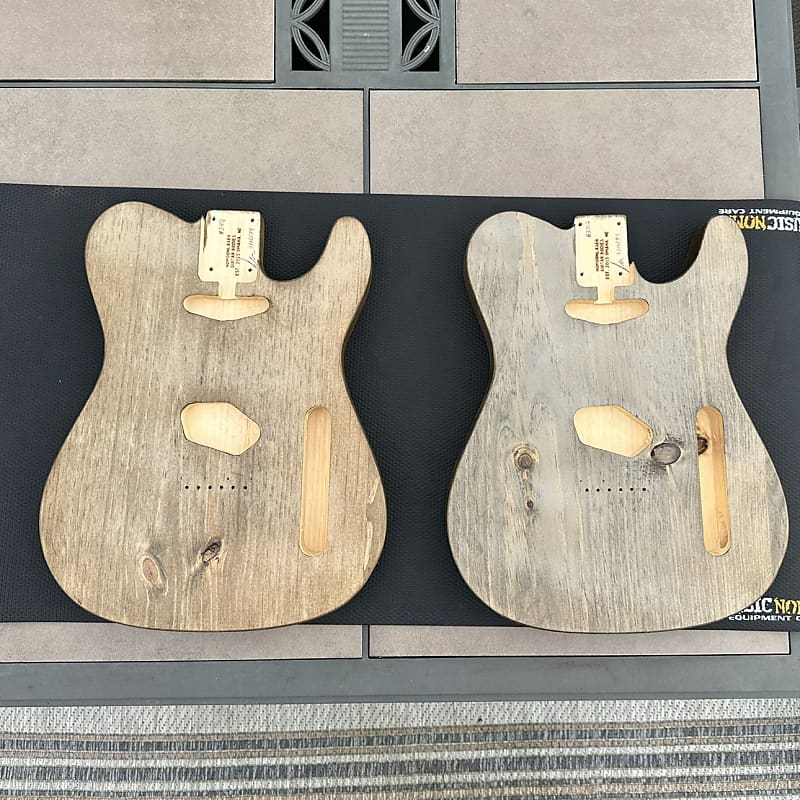 Two USA-Made Tele-Style Bodies with Nitro finish over stain - | Reverb