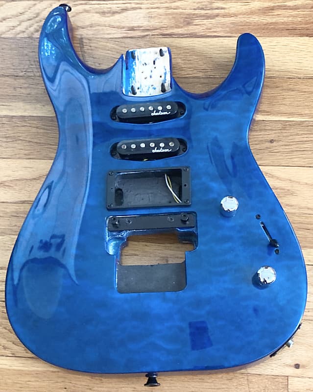 Jackson JS34Q Dinky Blue Quilt Top Body | Reverb