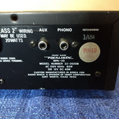 Realistic MPA-20 Solid State P.A. Amplifier | Reverb