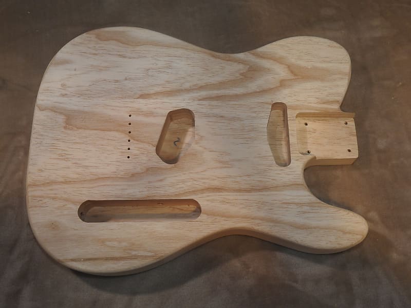 Unfinished 3 Piece Swamp Ash Telecaster body Standard Routes | Reverb