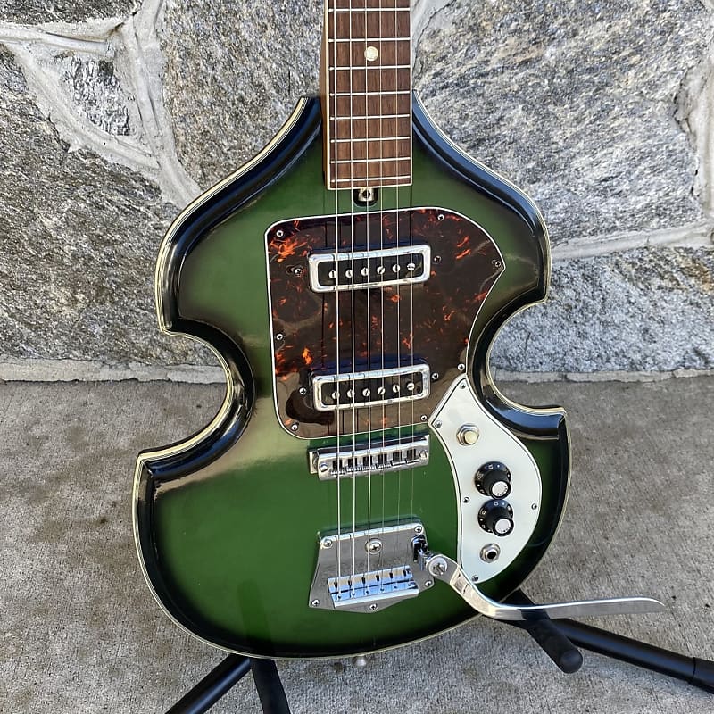 1960's Winston Violin Guitar, Green Burst | Reverb