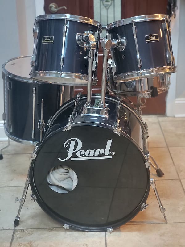 Pearl Export 1980s 5 piece Drum Kit Set - Deep Blue - Long | Reverb