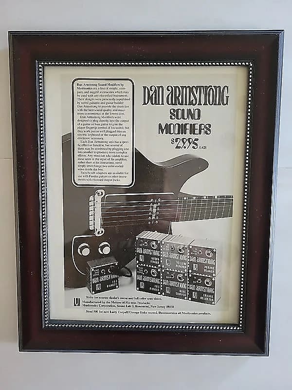 1976 Dan Armstrong Promotional Ad Framed Dan Armstrong Pedals | Reverb